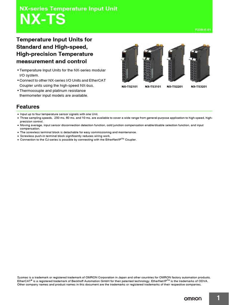 NX-TS Datasheet en 201610 P235I-E-01 Rev4 1 | PDF | Thermocouple | Electrical Engineering
