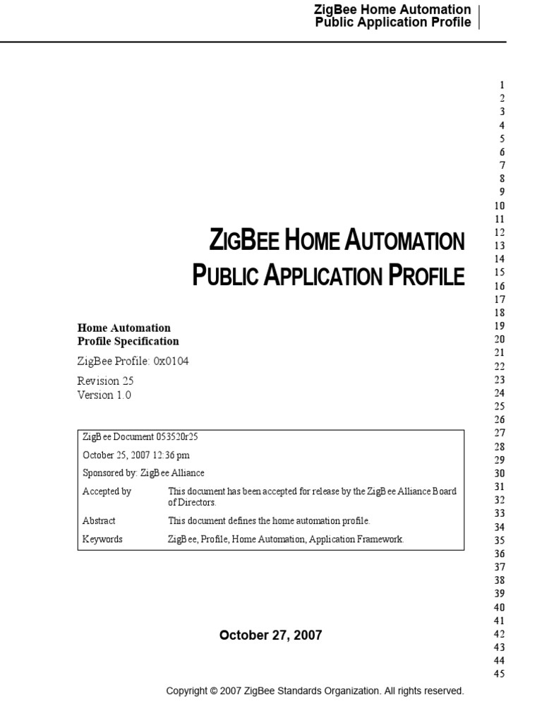 ZigBee Home Automation | PDF | Trademark | All Rights Reserved