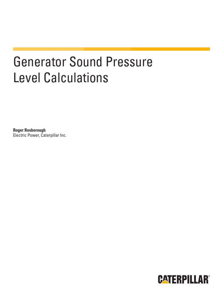 Generator Sound Pressure Level Guide | PDF | Decibel | Sound