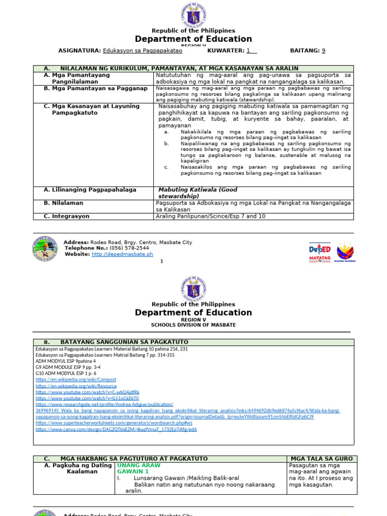 Le-Aralin 6 G9 | PDF
