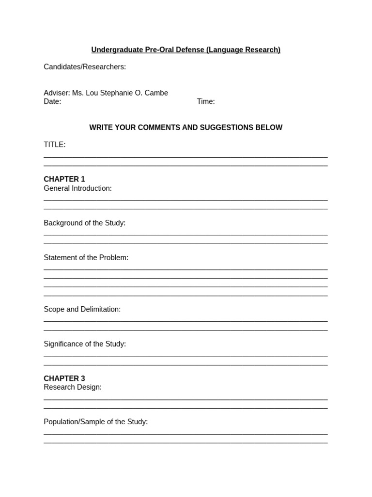 Pre Oral Defense Rubric | PDF