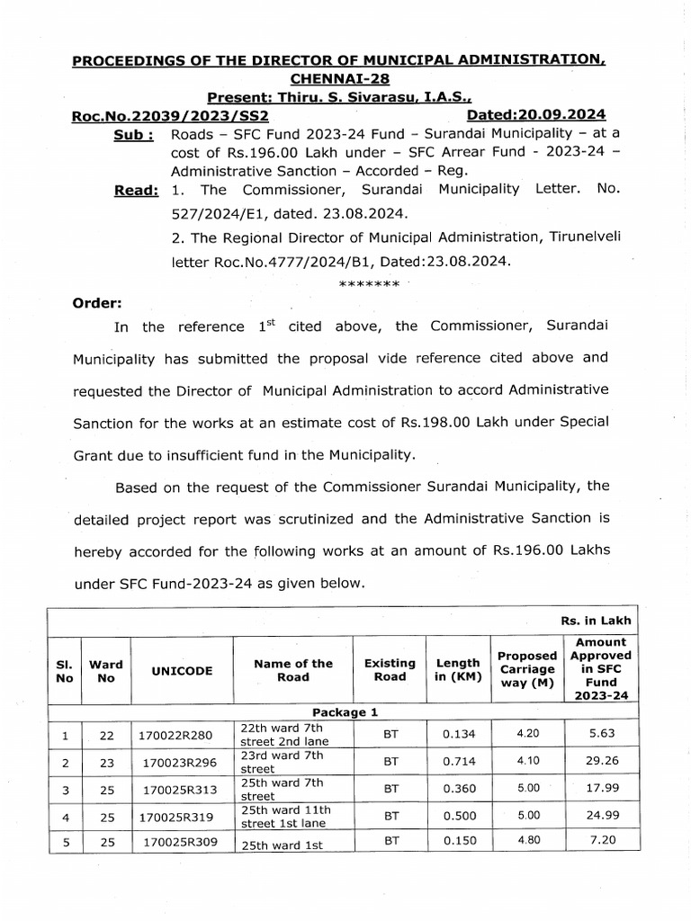 22039-2023-SFC - Surandai Municipality | PDF
