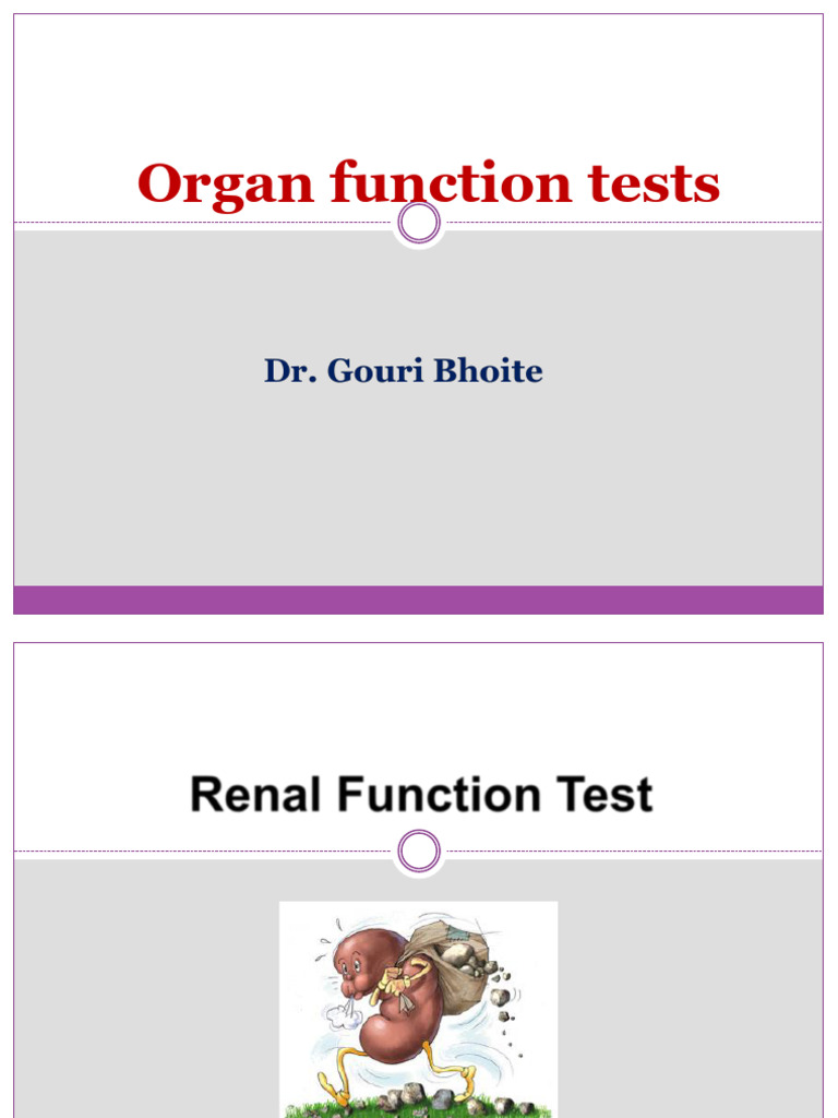 Organ Function Tests-II | PDF | Creatinine | Kidney