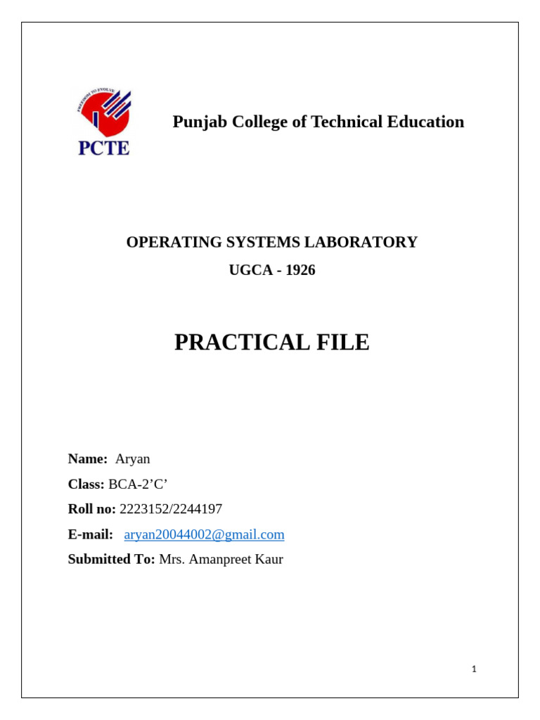 Aryan (197) OS PRATICAL FILE | PDF | Booting | Microsoft Windows