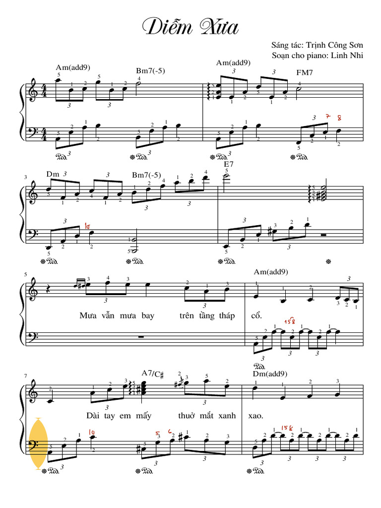 Pdfcoffee.com Diem Xua Sang Tac Trinh Cong Son Soan Cho Piano Linh Nhi PDF Free | PDF