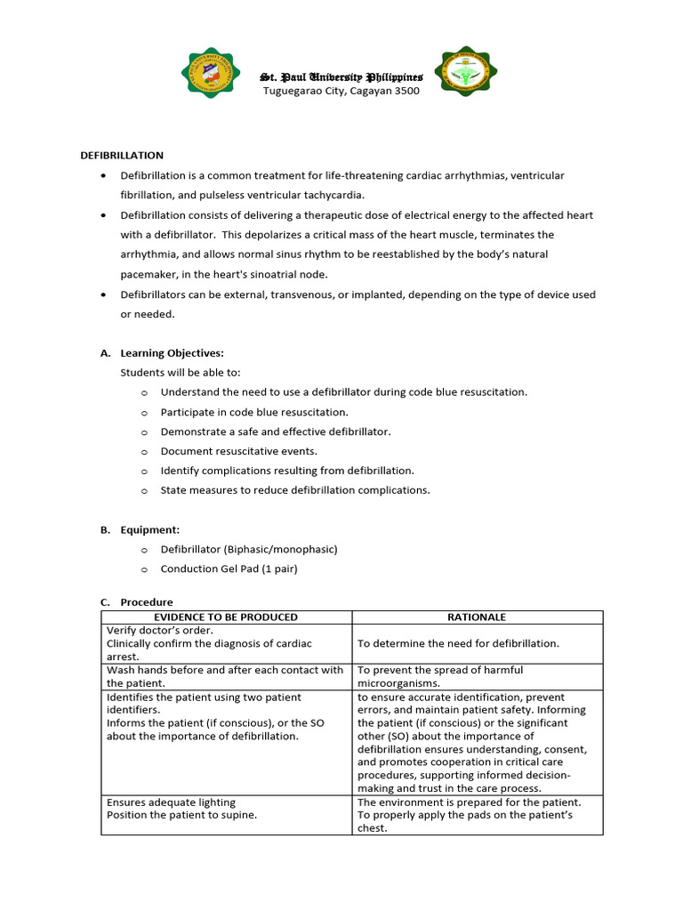 Defibrillation StudentTeachers Copy Updated | PDF | Cardiology | Physiology