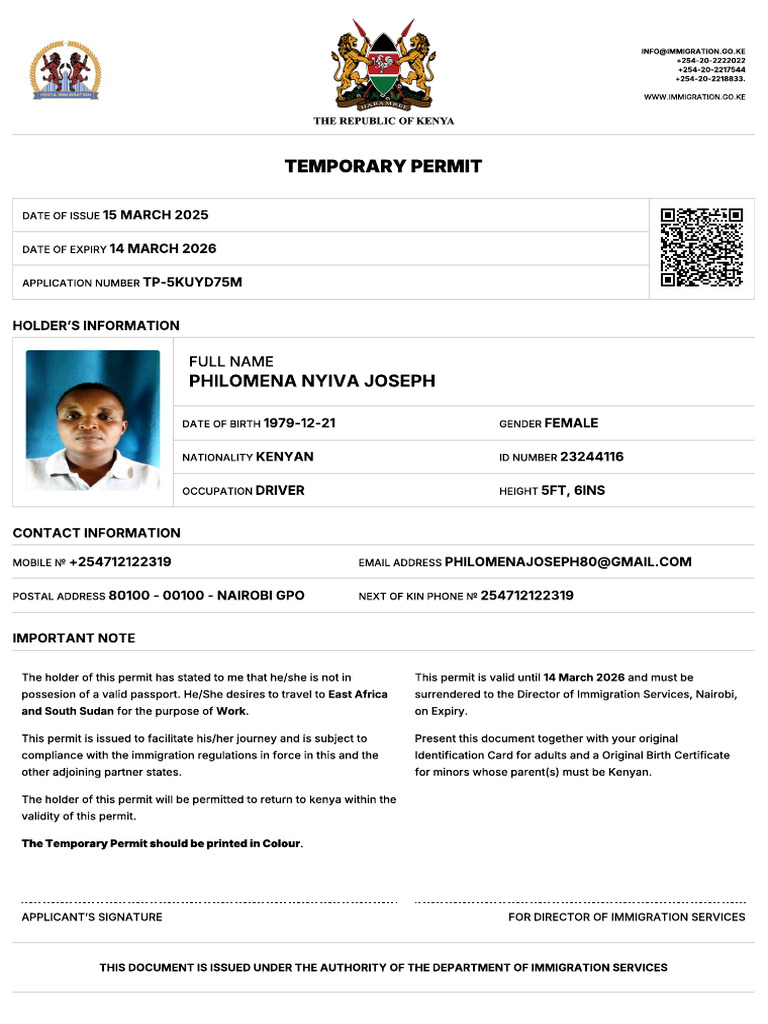 TP-5KUYD75M-Temporary PERMIT | PDF