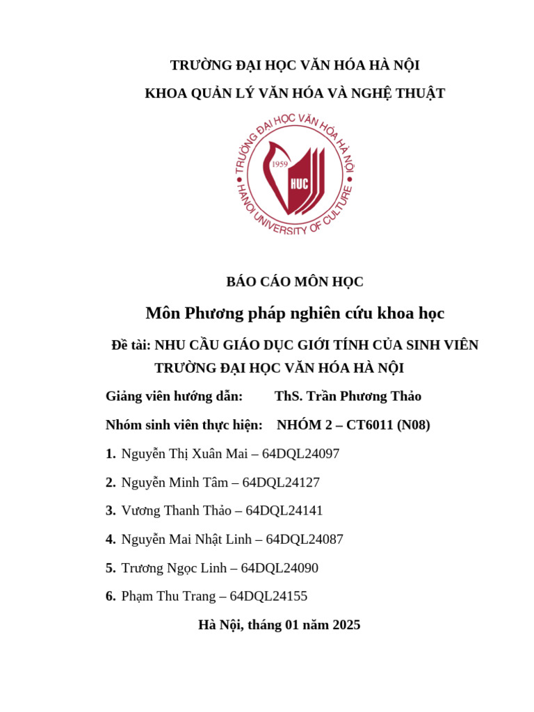 Mẫu bìa của BCKH 12.1 | PDF