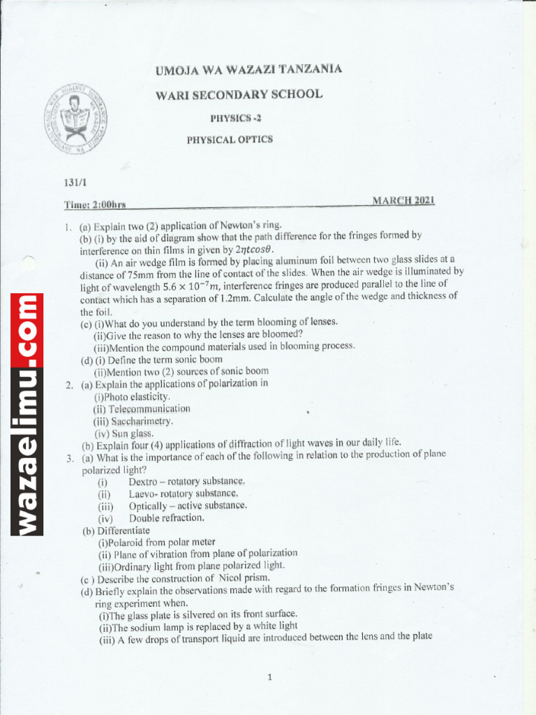 Physical Optics | PDF