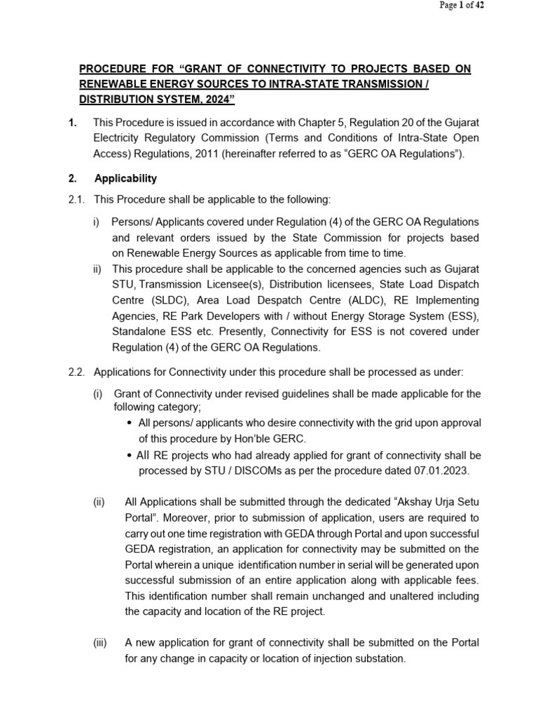 Draft - Procedure For RE Connectivity For Intra-State Transmission ...