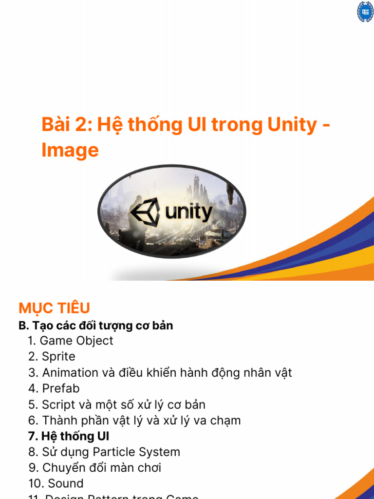Bài 2 - Hệ thống UI trong Unity - Image | PDF