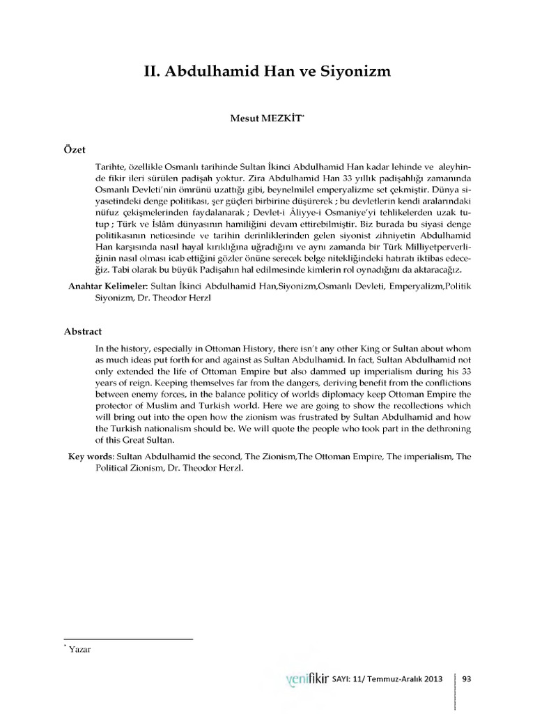 II. Abdulhamid Han Ve Siyonizm[#923098]-1721288 | PDF