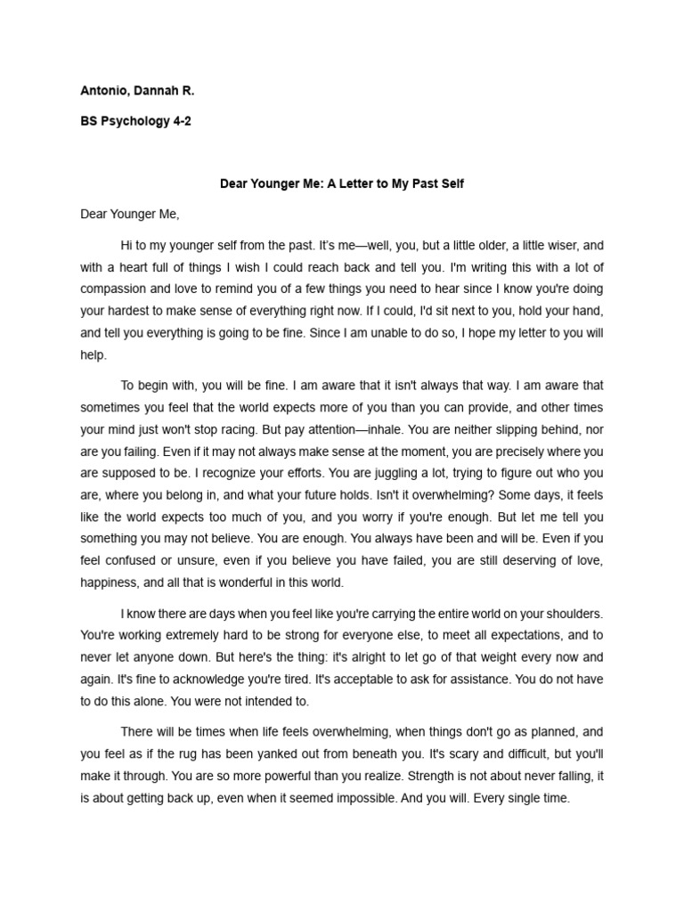 Antonio - Past Self Letter | PDF