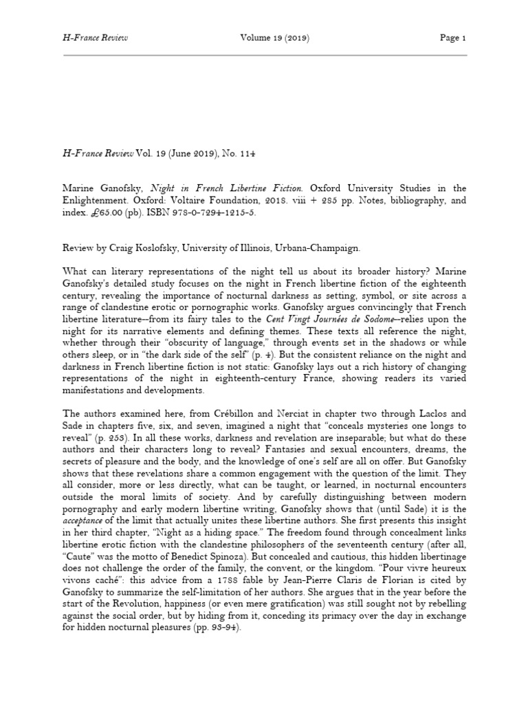 Vol 19 No 114 Kos Lofsky | PDF | Marquis De Sade | Age Of Enlightenment