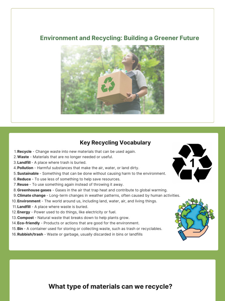 Recycling for a Greener Future | PDF | Recycling | Waste