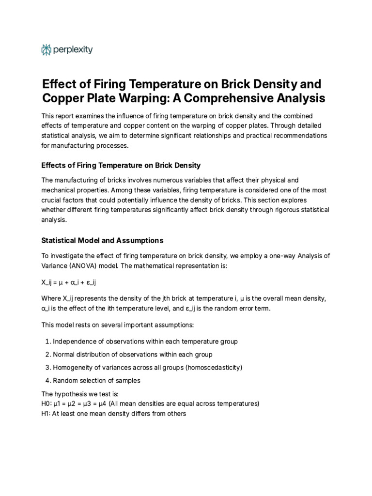 Effect of Firing Temperature On Brick Density and | PDF | Analysis Of ...