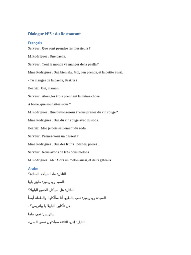 Dialogue 5 Restaurant | PDF