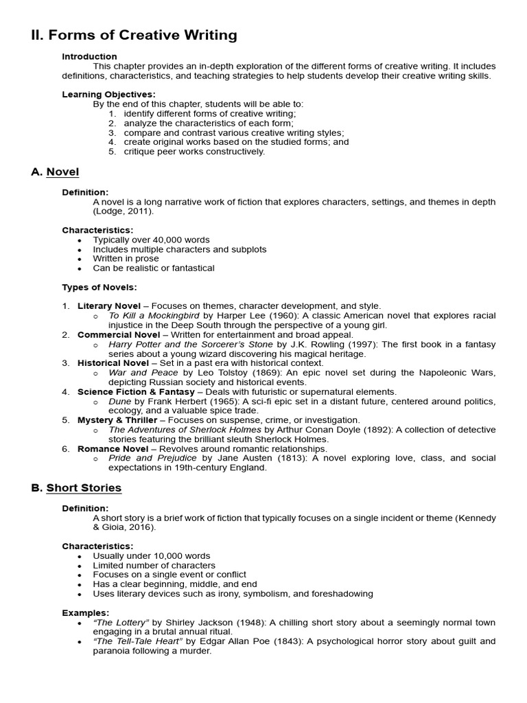 Exploring Creative Writing Forms | PDF | Poetry | Fantasy