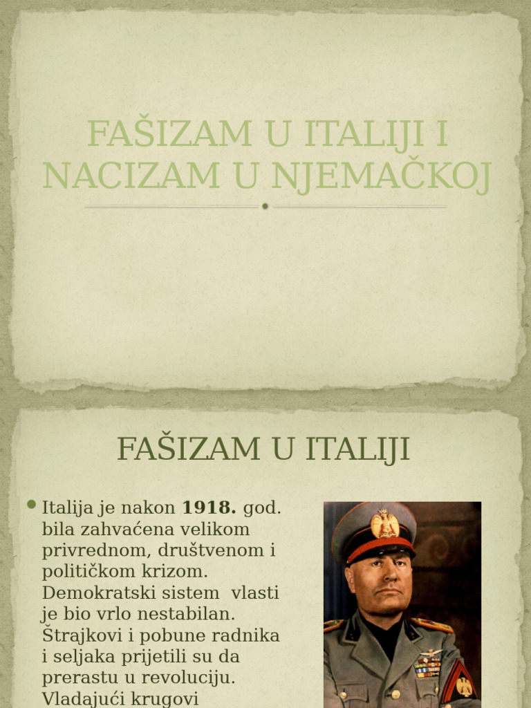 414726590 Fašizam u Italiji i Nacizam u Njemačkoj | PDF