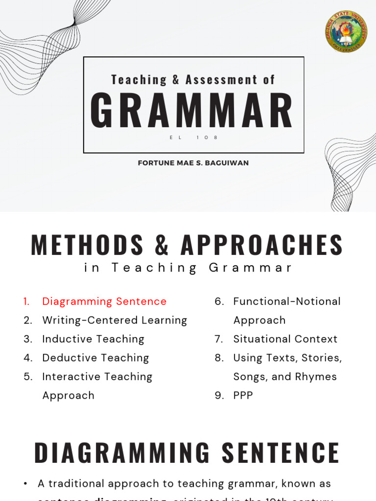 4.1 Methods and Approaches in Teaching Grammar Diagramming Sentence | PDF