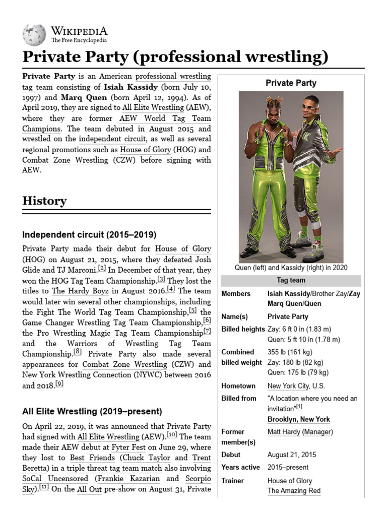 Private Party (Professional Wrestling) | PDF | Professional Wrestling ...
