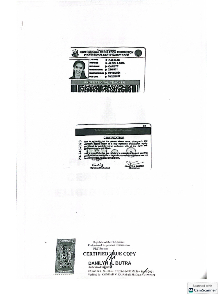 PRC License Id | PDF