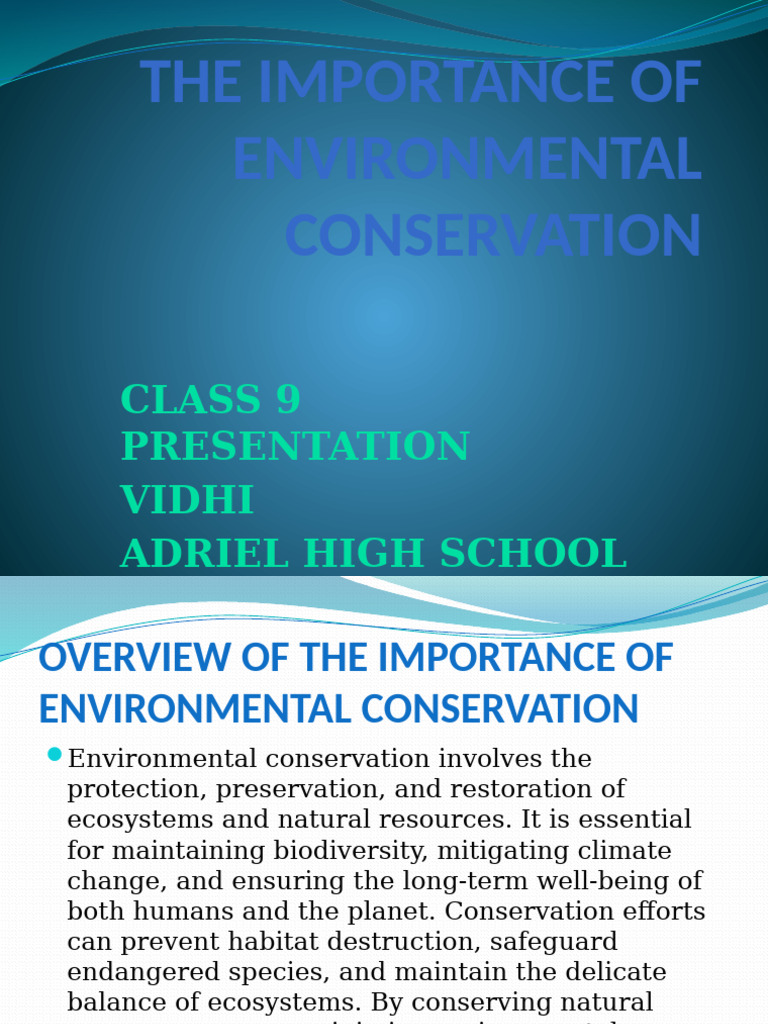 0 - The Importance of Environmental Conservation | PDF