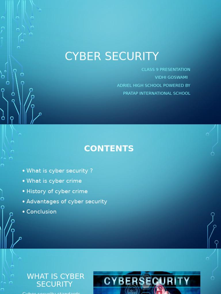Cyber Security Overview for Class 9 | PDF