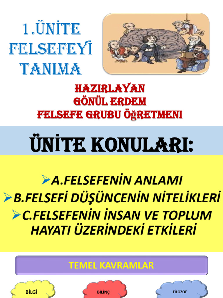 10.sinif Felsefe Dersi 1.unite Felsefeyi Tanima Ders Notu | PDF