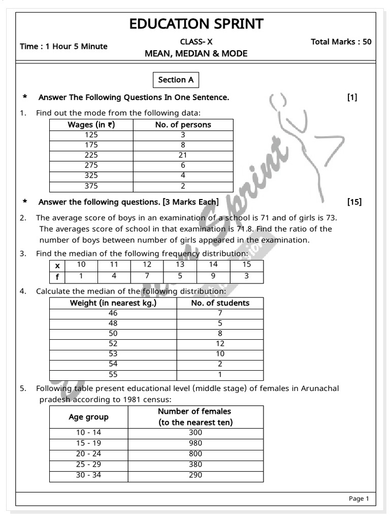 Mean, Median, Mode Calculations Guide | PDF | Mean | Median