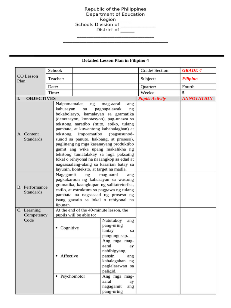 DLP - FIL4 Kaantasan ng Pang-uri Lantay | PDF