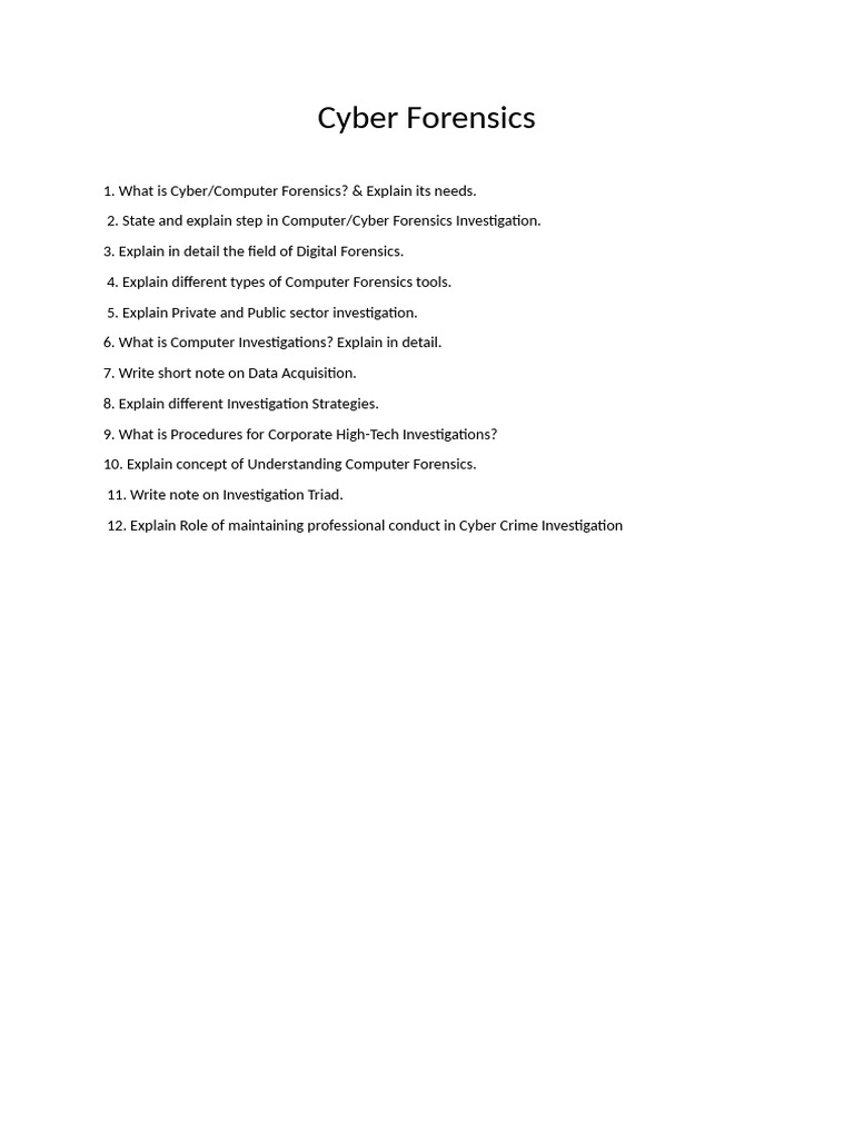 Cyber Forensics | PDF