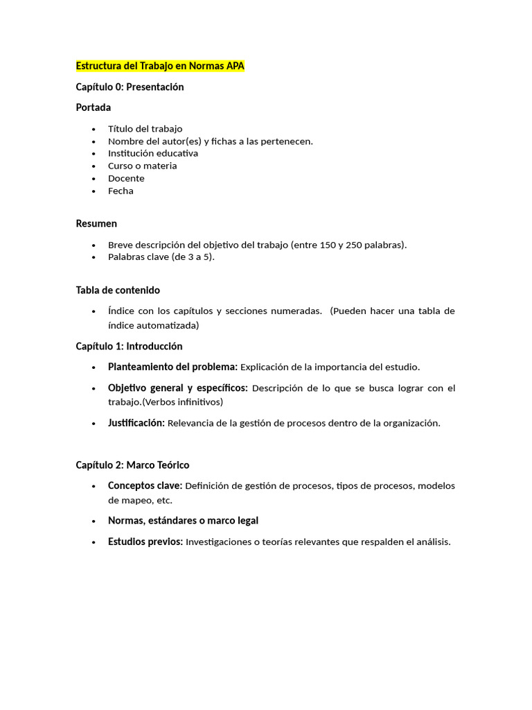 Estructura Del Trabajo en Normas APA | PDF