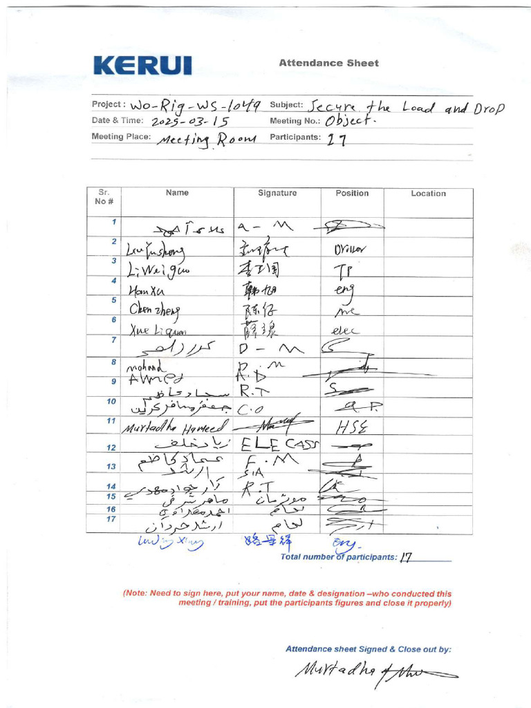 Training For Secure The Load and Drop Object.2025-03-15 | PDF