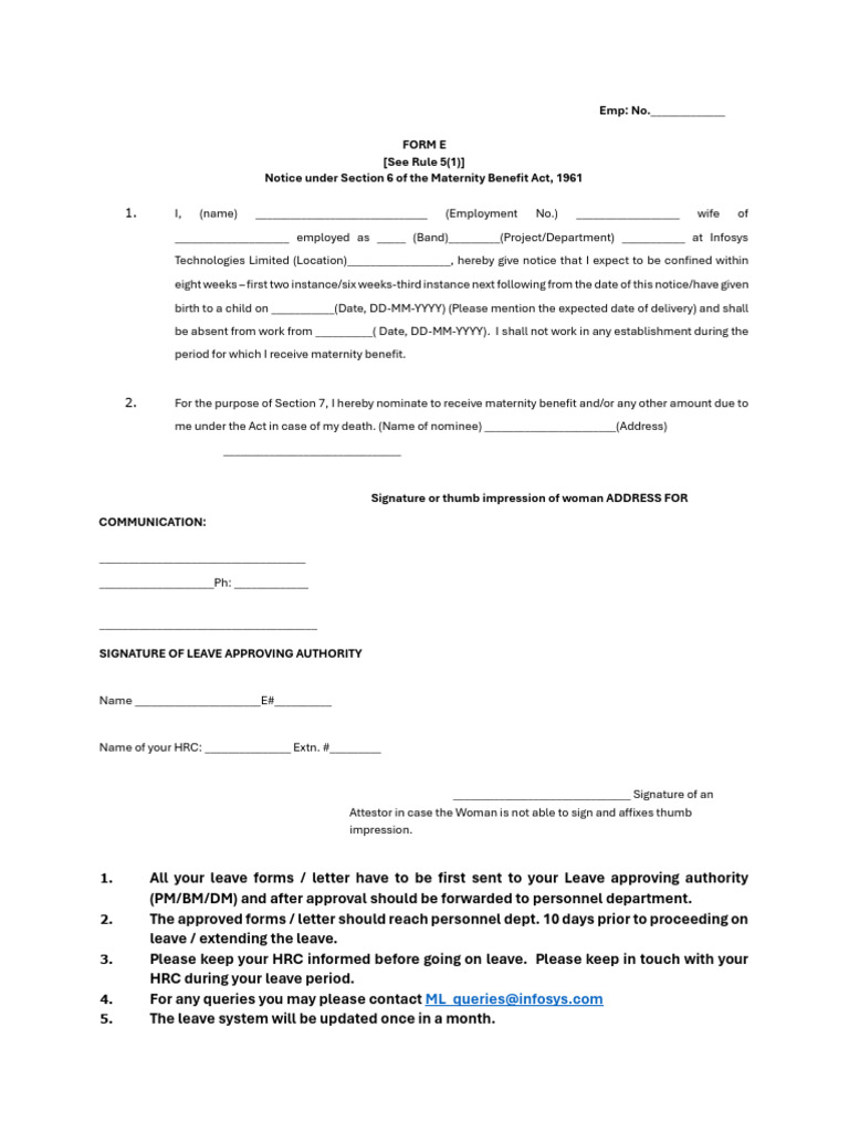 India Maternity Forms | PDF