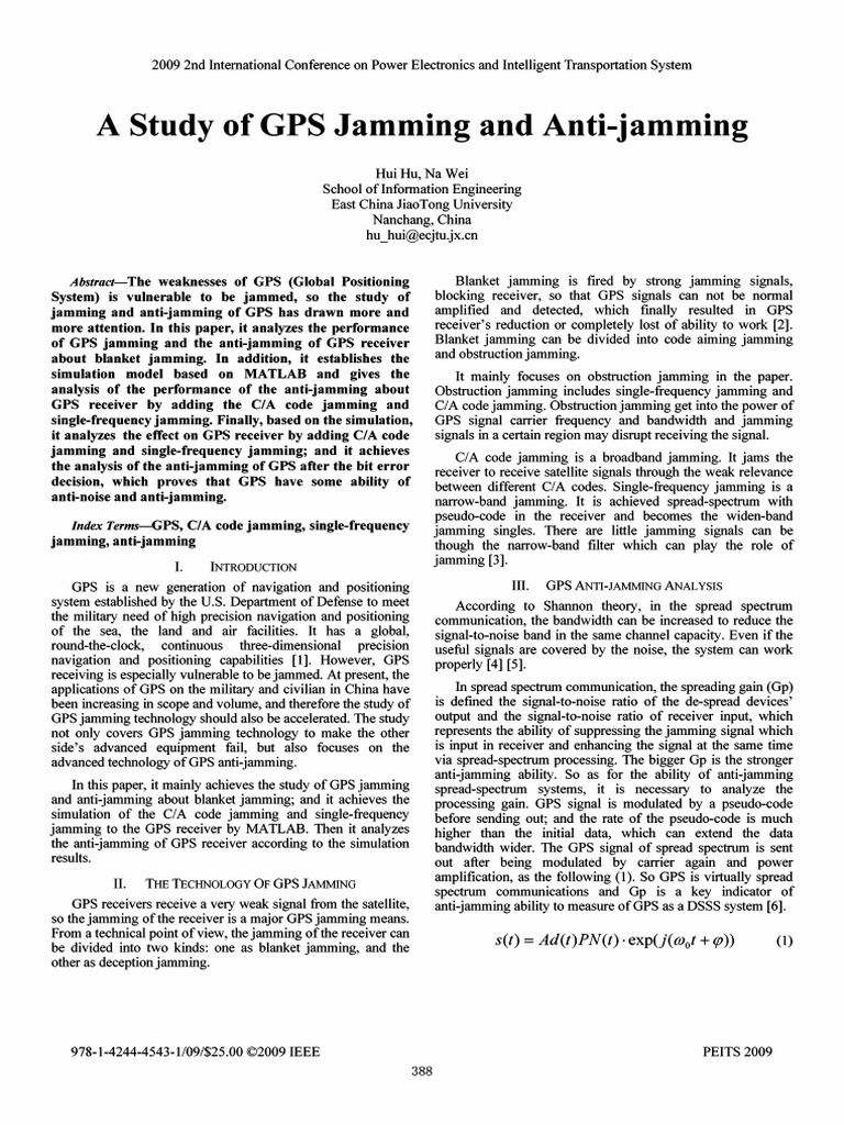 (2010 - C) A Study of GPS Jamming and Anti-Jamming | PDF | Global ...