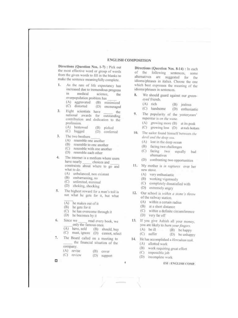 BDL MT English Old Paper | PDF