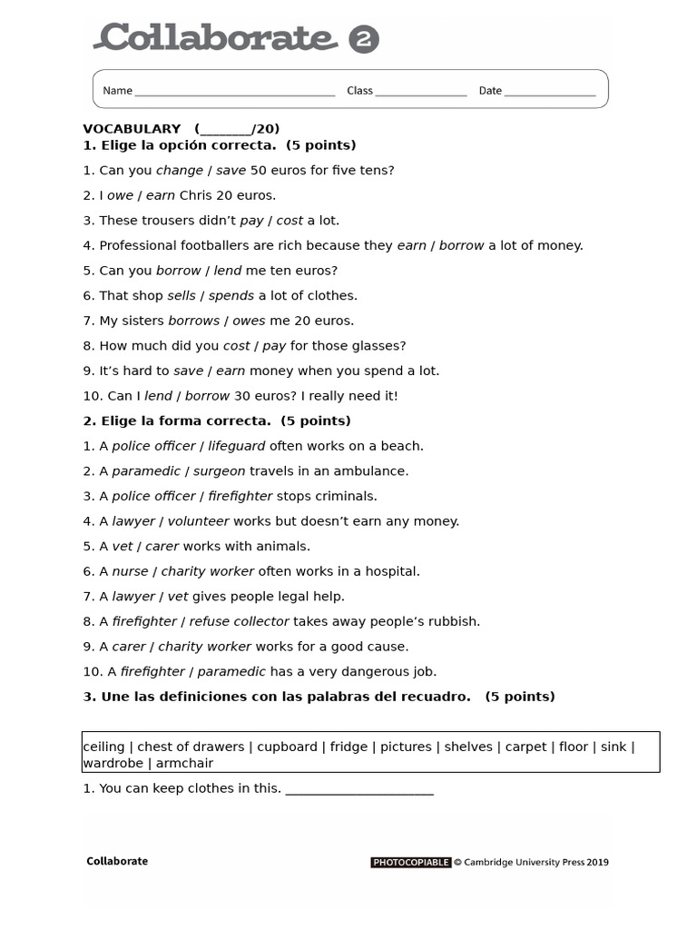 2nd - Term - Collaborate - 2 - Unit - 1-5 Change | PDF