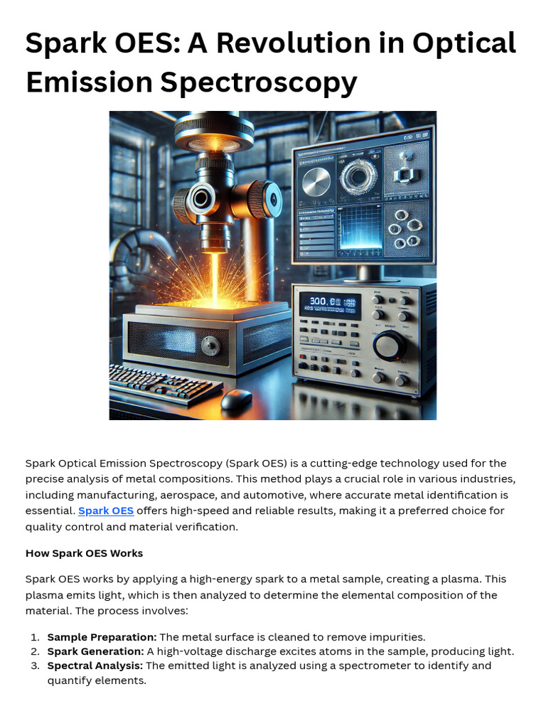 Spark OES A Revolution in Optical Emission Spectros | PDF