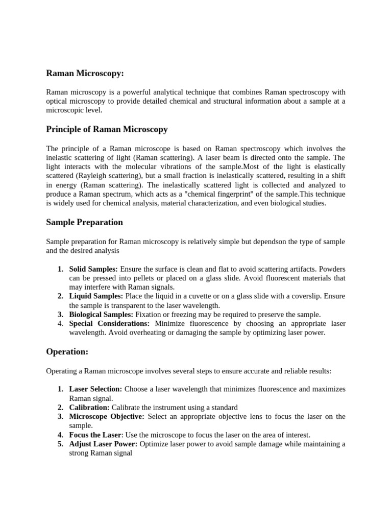 Raman and Two-Photon Microscopy Guide | PDF | Microscopy | Raman ...