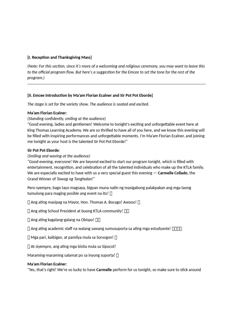 Carmelle's Homecoming - Script | PDF