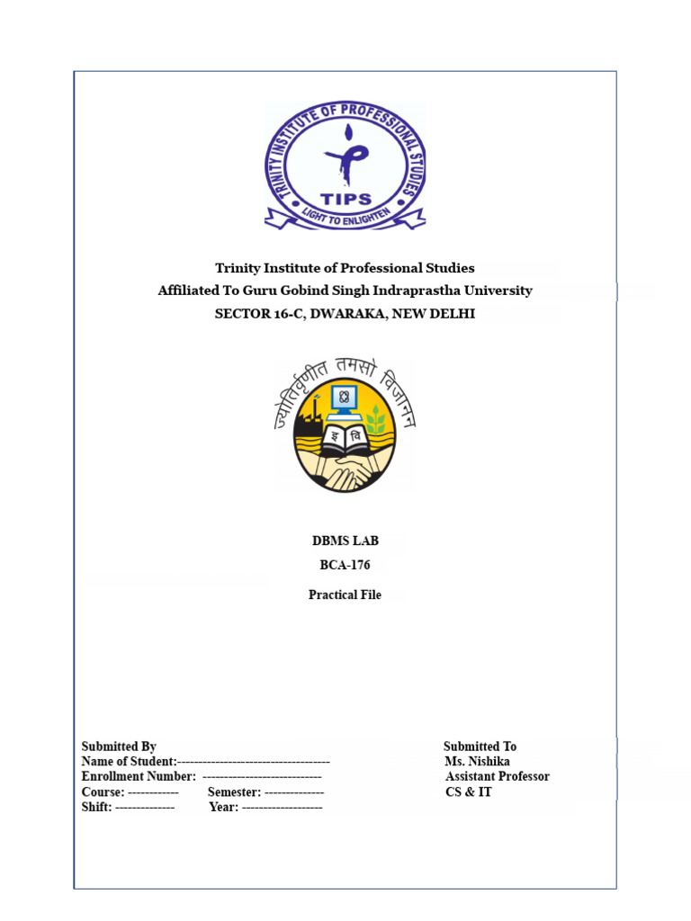 DBMS FINAL COVER PAGE | PDF