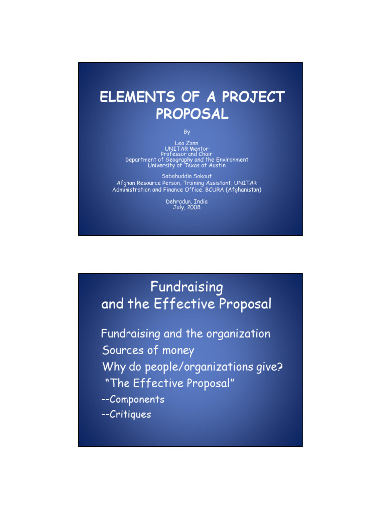 Key Elements of Effective Proposals | PDF | Fundraising | Evaluation
