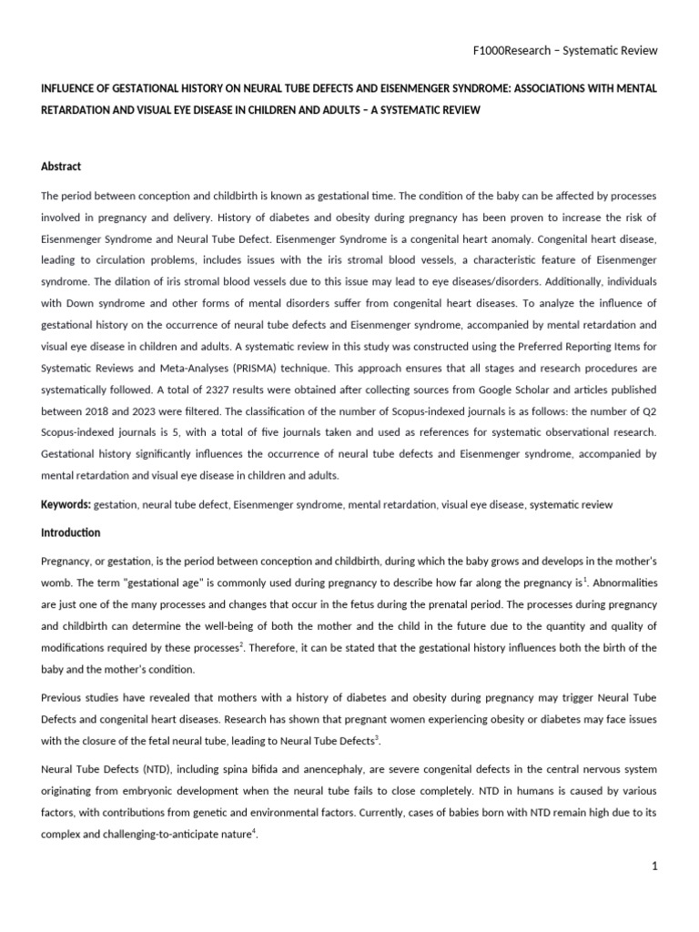 Sysrev_ Influence of Gestational_author rev | PDF | Congenital Heart Defect | Fetus