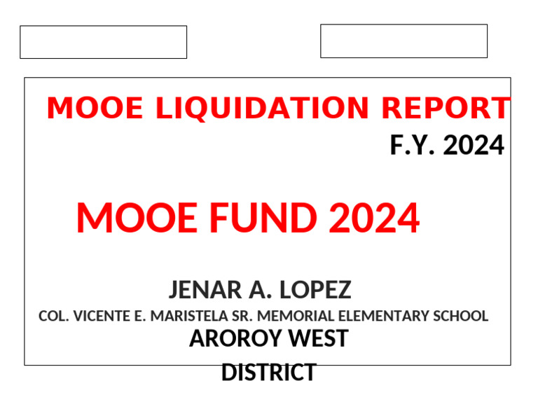 MOOE Liquidation Report FY 2024 | PDF