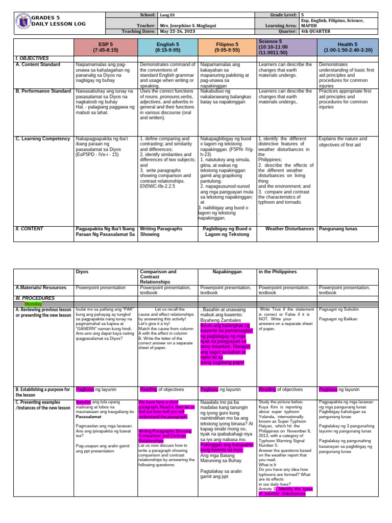 DLL - Q4 - WK 4 May 22-26,2023 | PDF