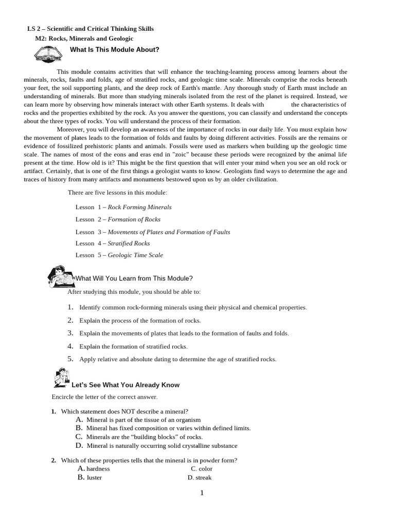 Science LS2 M 2 | PDF | Rock (Geology) | Fault (Geology)