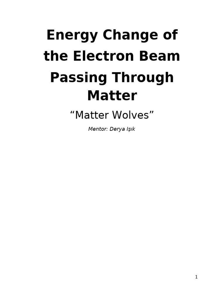 BL4S Amal Proposal Final | PDF | Electron | Electronvolt