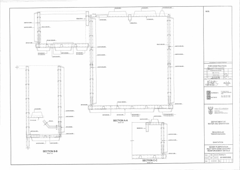 Sewer Pump Station Inlet With Sand Catchpit Reinforcement Details | PDF