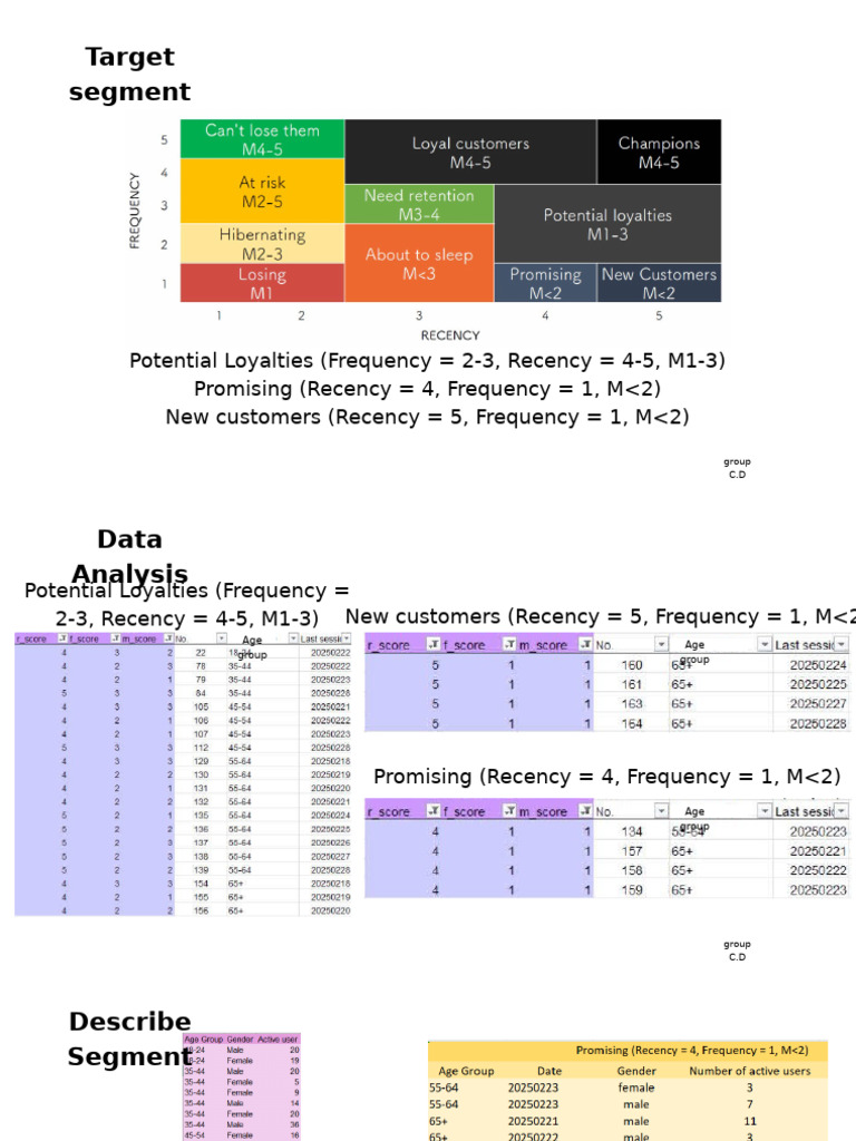 Potential Loyalties (Frequency = 2-3, Recency = 4-5, M1-3) Promising ...